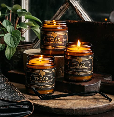 Jackson Vaughn Scented Candle, Texas - Scents of Wild Sage, Vanilla, Campfire, 9oz Jar (7.25oz NET WT), 40 Hour Burn Time