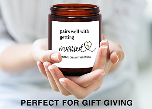 Scented Candle, Pairs Well with Getting Married Candles Gifts for Wedding,Marriage,Soy Candles for Home Scented, Home Decorations, Aromatherapy Candles, Amber Jar Candles(063CGY)