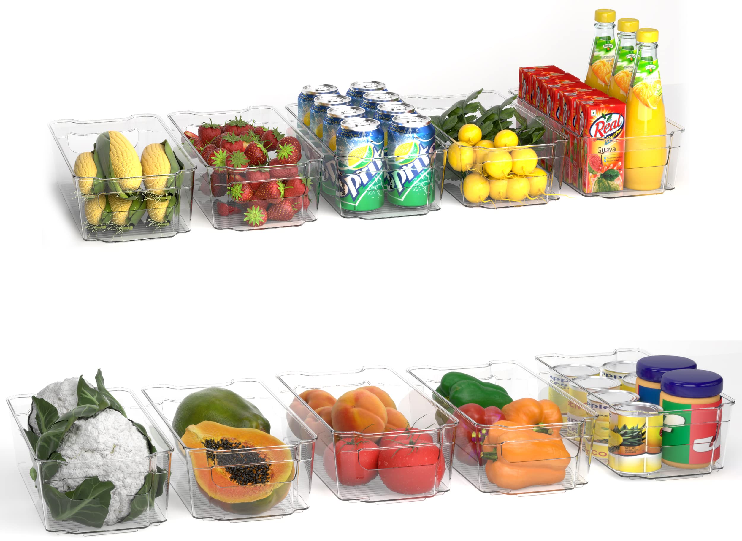 Utopia Home Pantry Organizer - Set of 10 Refrigerator Organizer Bins - Fridge Organizer for Freezers, Kitchen Countertops and Cabinets - BPA Free (Clear)