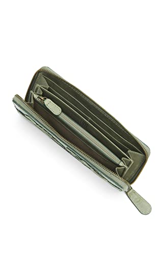 Frye Melissa Studded Floral Zip Wallet, Wild Sage