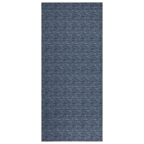 Ottomanson Machine Washable Wrinkle Free Solid Design Cotton 3x6 Traditional Flatweave Area Rug for Dining Room, Living Room, Bedroom, 2'7'' x 6', Navy