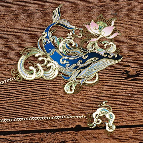 Vintage Metal Bookmark,Chinese Style Bookmark Creative Metal Hollow Brass Bookmark, for Women Men Readers(Dragon)