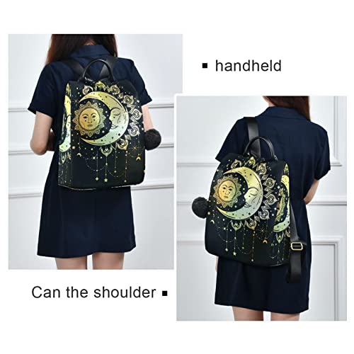 ALAZA Boho Sun Moon Backpack Purse for Women Travel Casual Daypack College Bookbag Work Business Ladies Shoulder Bag