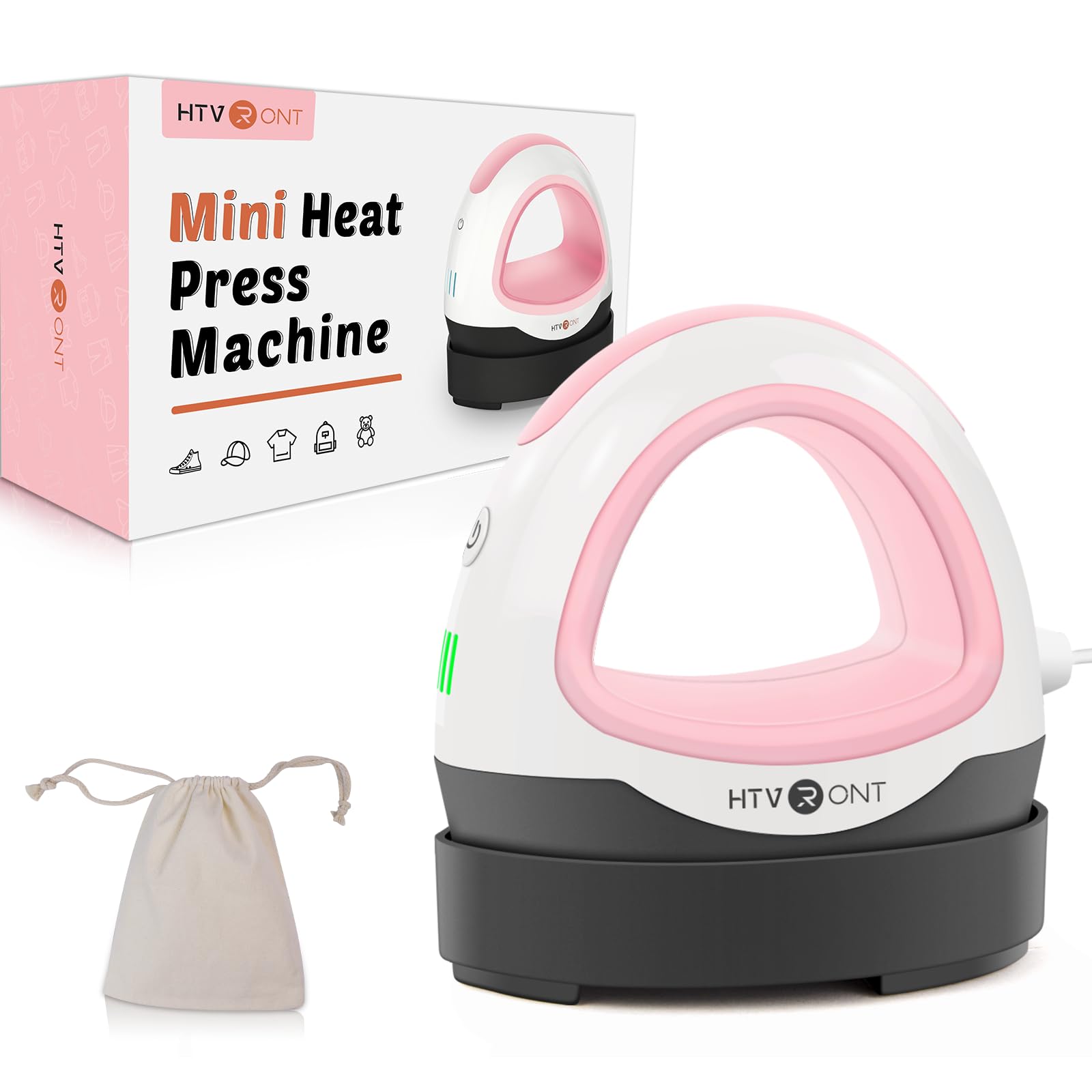 HTVRONT Heat Press Small Heat Press Machine for T Shirts, Small Heat Press Iron Press for Heating Transfer(Mint Green)
