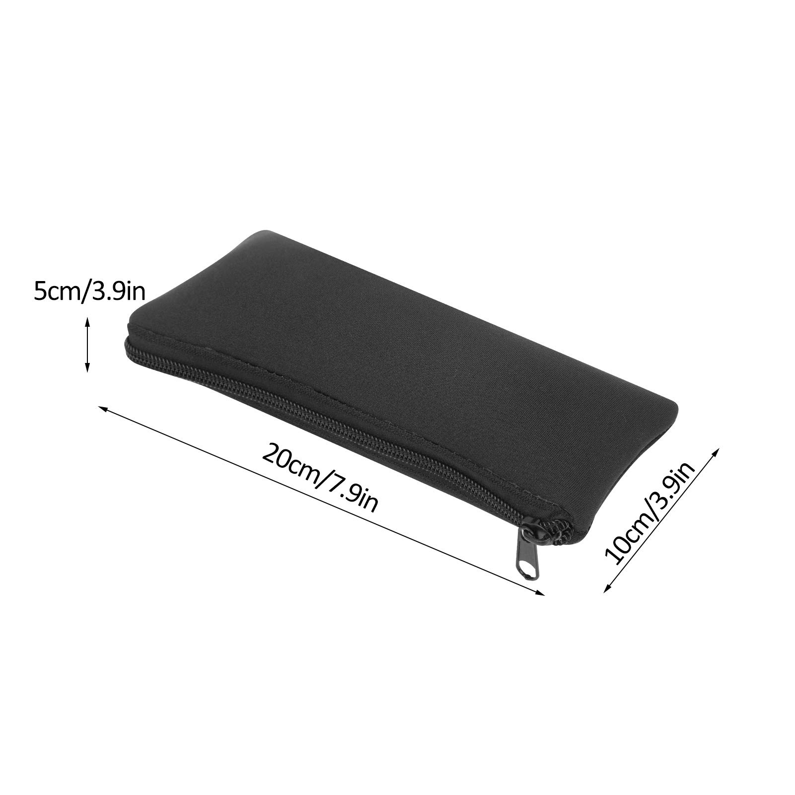 Alomejor 3pcs Pen Bag Pencil Case Soft Neoprene Waterproof Storage Bag for Camping Climbing Traveling wearable Pen Bag (black)