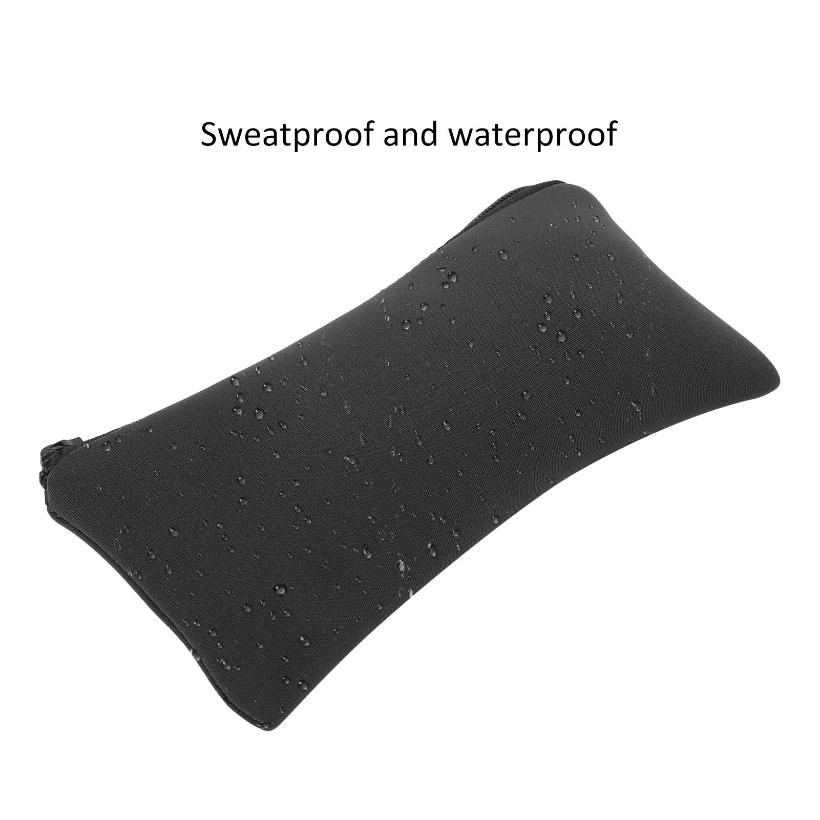 Alomejor 3pcs Pen Bag Pencil Case Soft Neoprene Waterproof Storage Bag for Camping Climbing Traveling wearable Pen Bag (black)