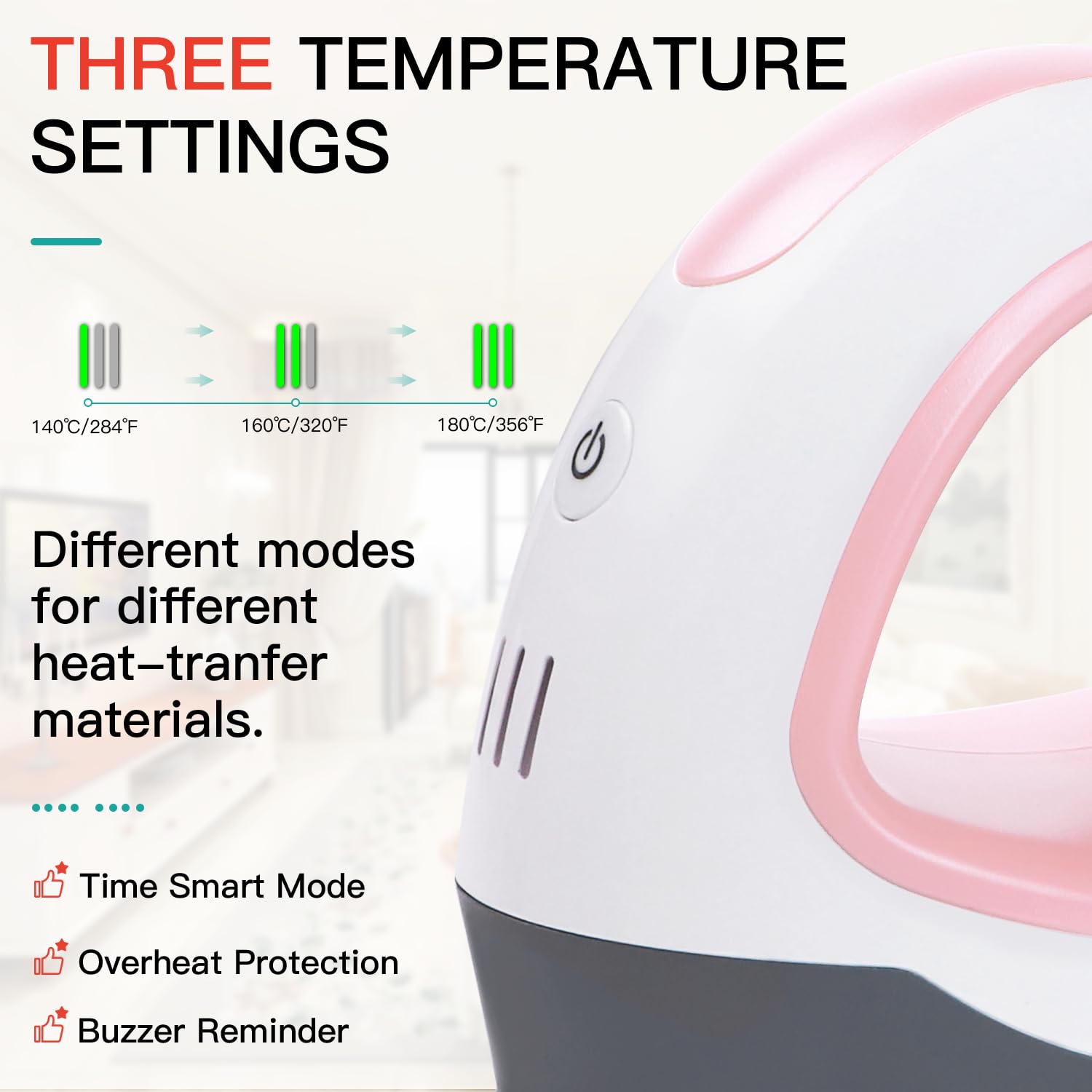 HTVRONT Heat Press Small Heat Press Machine for T Shirts, Small Heat Press Iron Press for Heating Transfer(Mint Green)