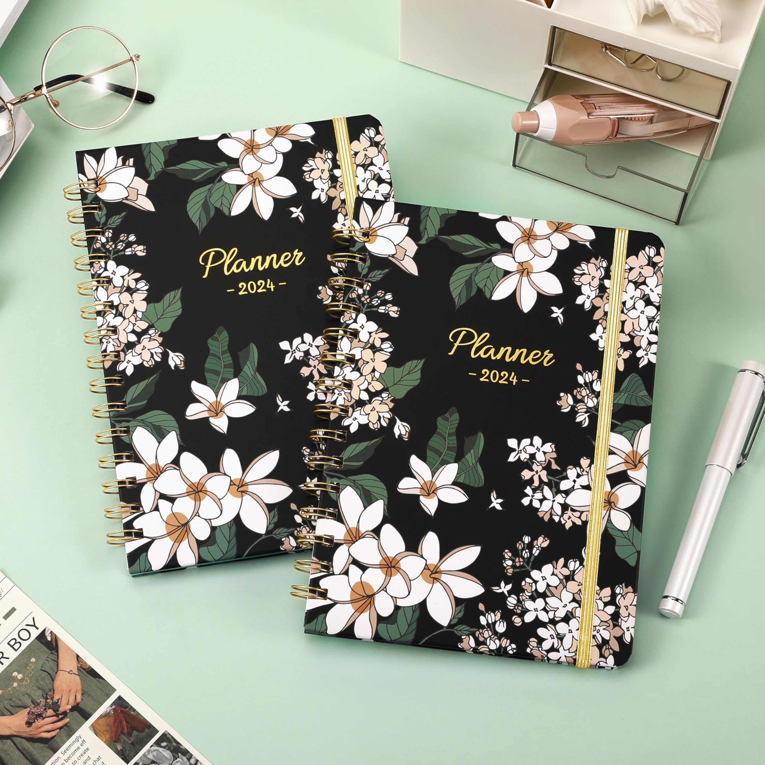 2023-2024 Planner – Jul.2023 - Jun.2024, 2023-2024 Academic Planner Weekly and Monthly, 6.4" x 8.5", Tabs, Back Pocket, Strong Twin - Wire Binding, Hardcover, Thick Paper, Inspirational Quotes, Notes