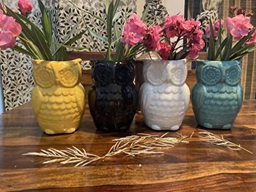ABHANDICRAFTS Utensil Holder for Kitchen Counter 7.5" Inch Multi-Purpose Ceramic Organizer for Kitchen Decor, Paint Brush, Flower Vase, Cooking Tool Utensils Caddy for Countertop Aqua