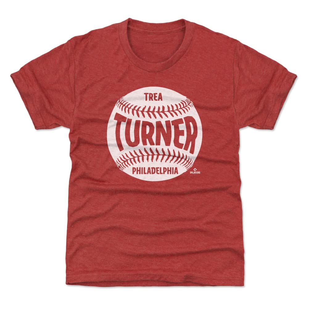 500 LEVEL Trea Turner Youth Shirt (Kids Shirt, 4-5Y X-Small, Tri Red) - Trea Turner Philadelphia Baseball WHT