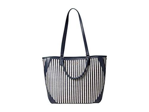 Kate Spade New York Buddie Striped Straw Small Tote Parchment Multi One Size