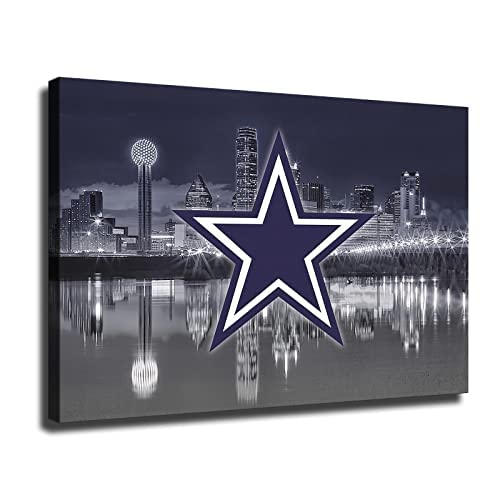 Dallas City Football Poster Sports Canvas Prints Wall Art Print Decoration Living Room Artwork Poster Bedroom Large Wall Art Picture (Unframed Canvas,16x24inch)