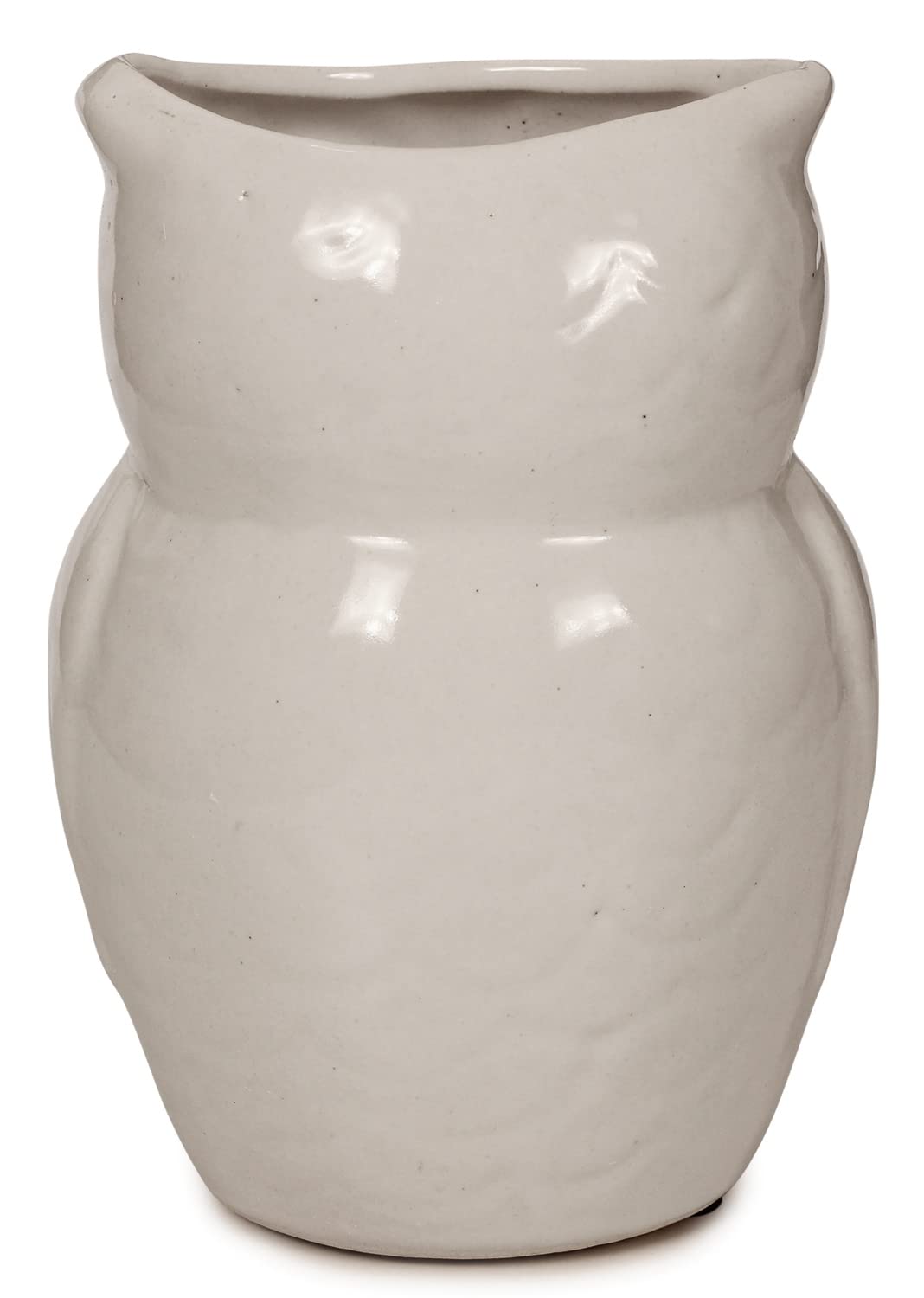 ABHANDICRAFTS Utensil Holder for Kitchen Counter 7.5" Inch Multi-Purpose Ceramic Organizer for Kitchen Decor, Paint Brush, Flower Vase, Cooking Tool Utensils Caddy for Countertop White