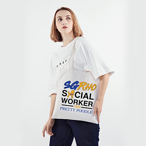 PWHAOO SGRHO Social Worker 1922 Pretty Poodle Shopping Bag SGRHO Sorority Sister Tote Bag (SGRHO Social Worker TB)