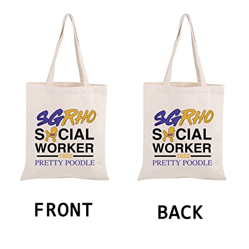 PWHAOO SGRHO Social Worker 1922 Pretty Poodle Shopping Bag SGRHO Sorority Sister Tote Bag (SGRHO Social Worker TB)