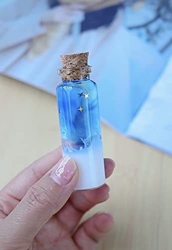 maxmau Mini Glass Bottles with Cork Stoppers 15ml Mini Jars Wishing Bottles 25pcs with Connection Accessories Twine Bell Decoration