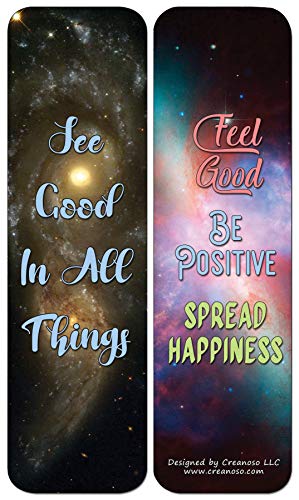 Creanoso Galaxy Motivational Bookmarks Cards Series 3 (60-Pack) - Premium Quality Gift Ideas for Children, Teens, & Adults for All Occasions - Stocking Stuffers Party Favor & Giveaways
