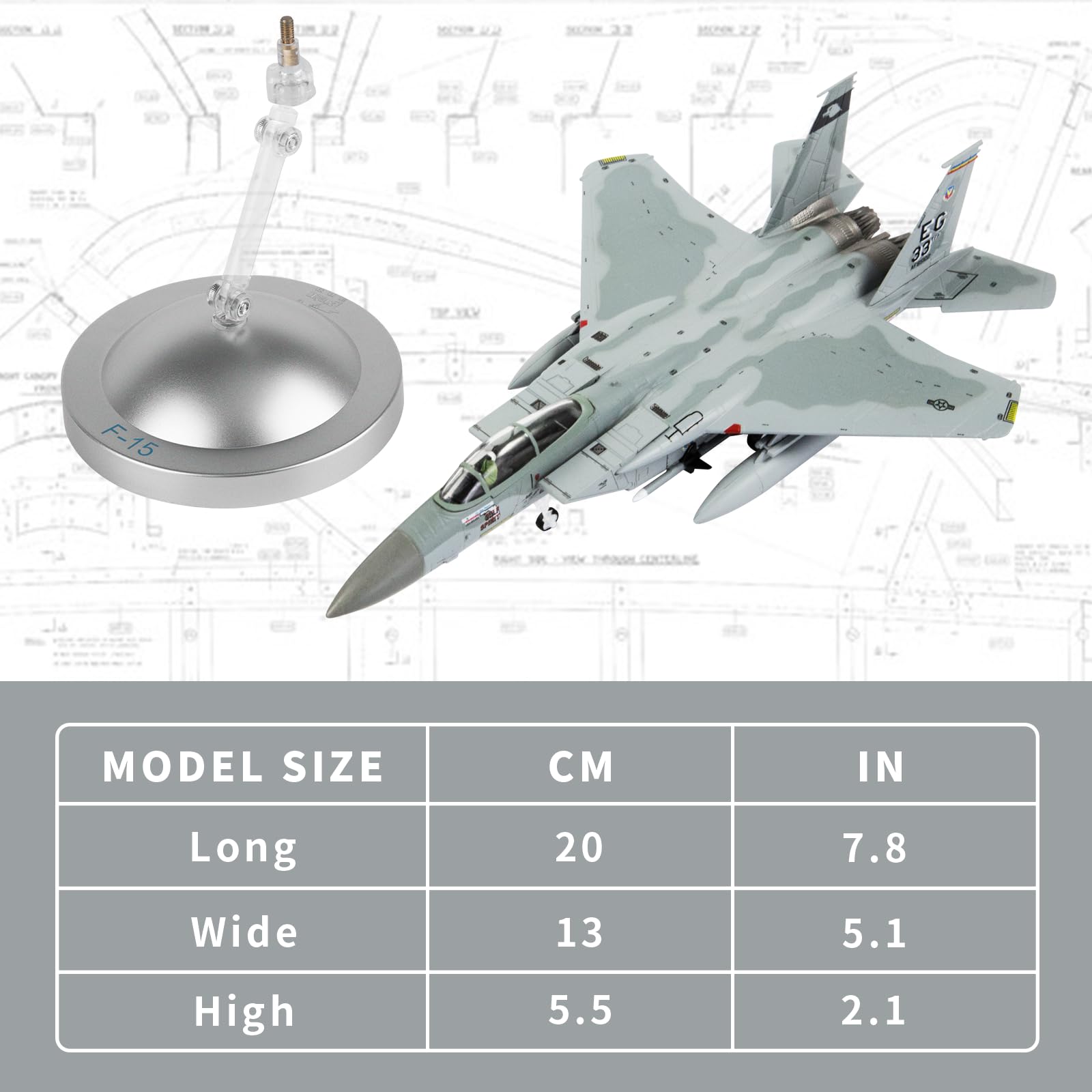 Lose Fun Park 1:100 F-15 Eagle Fighter Diecast Metal Fighter Military Planes Model Aircraft Model Airplane for Collection