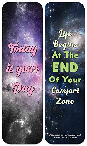 Creanoso Galaxy Motivational Bookmarks Cards Series 3 (60-Pack) - Premium Quality Gift Ideas for Children, Teens, & Adults for All Occasions - Stocking Stuffers Party Favor & Giveaways