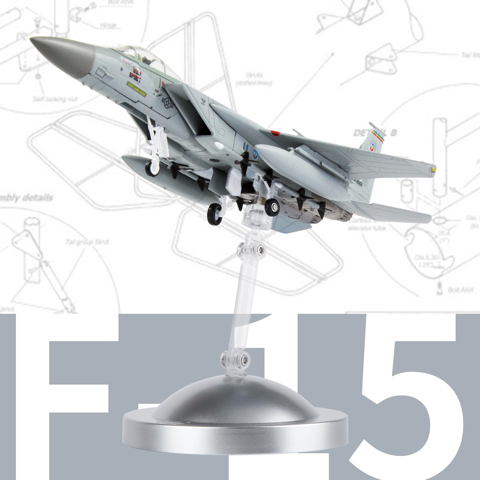 Lose Fun Park 1:100 F-15 Eagle Fighter Diecast Metal Fighter Military Planes Model Aircraft Model Airplane for Collection