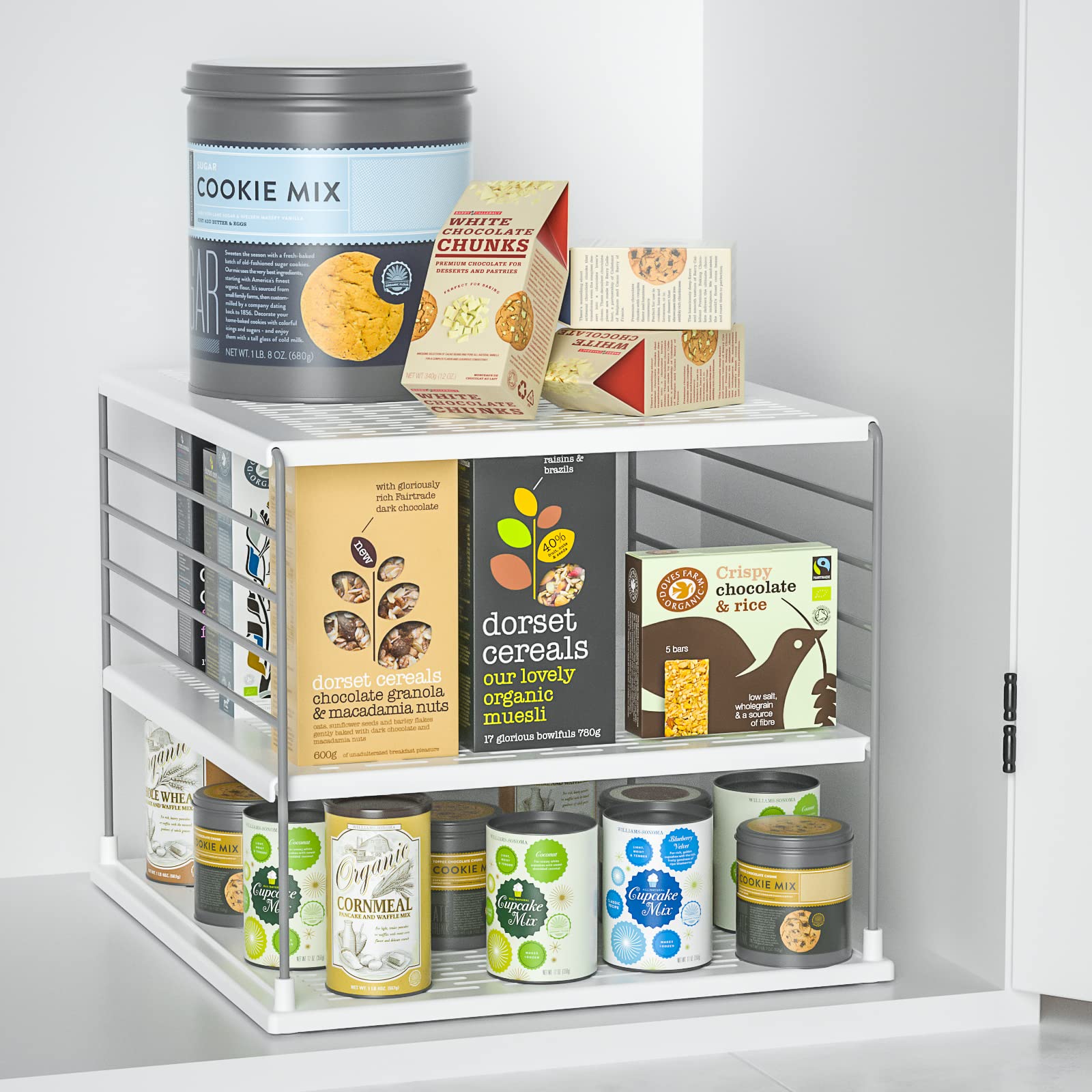 WANCHIY Upgraded Cabinet Organizers and Storage -Divided Compartment Holder for Plastic Bag, Wrap, Foil, Snack and Box for Kitchen Organization and Storage-Under Sink Organizers and Storage Suitable