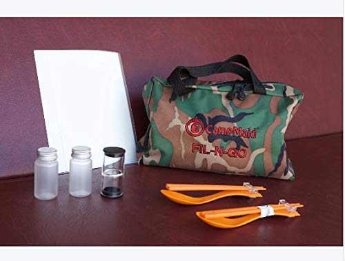 CampMaid FIL-n-GO Camp Caddy Bag With Accessories - Tool Bag for Camping Cookware, Toiletries, & More - Organizer Bag for Camping Utensils & Camp Gear - Camping Must Haves - (Camo)