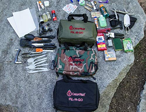 CampMaid FIL-n-GO Camp Caddy Bag With Accessories - Tool Bag for Camping Cookware, Toiletries, & More - Organizer Bag for Camping Utensils & Camp Gear - Camping Must Haves - (Camo)