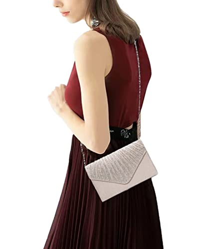 adoranda Satin Clutch Purses for Women Envelope Evening Bag for Wedding Party Proom Bridal clutch Handbag