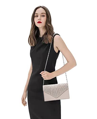 adoranda Satin Clutch Purses for Women Envelope Evening Bag for Wedding Party Proom Bridal clutch Handbag