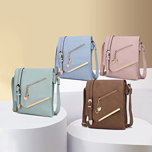 MKF Collection Crossbody Bag for Women β Shoulder Strap β PU Leather Handbag Medium Ladies Messenger Side Purse