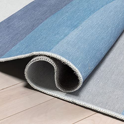 Well Woven Kids Rugs Twilight Rainbow 5' x 7' Blue Modern Printed Machine Washable Area Rug