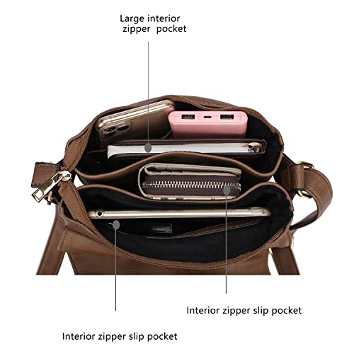 MKF Collection Crossbody Bag for Women β Shoulder Strap β PU Leather Handbag Medium Ladies Messenger Side Purse