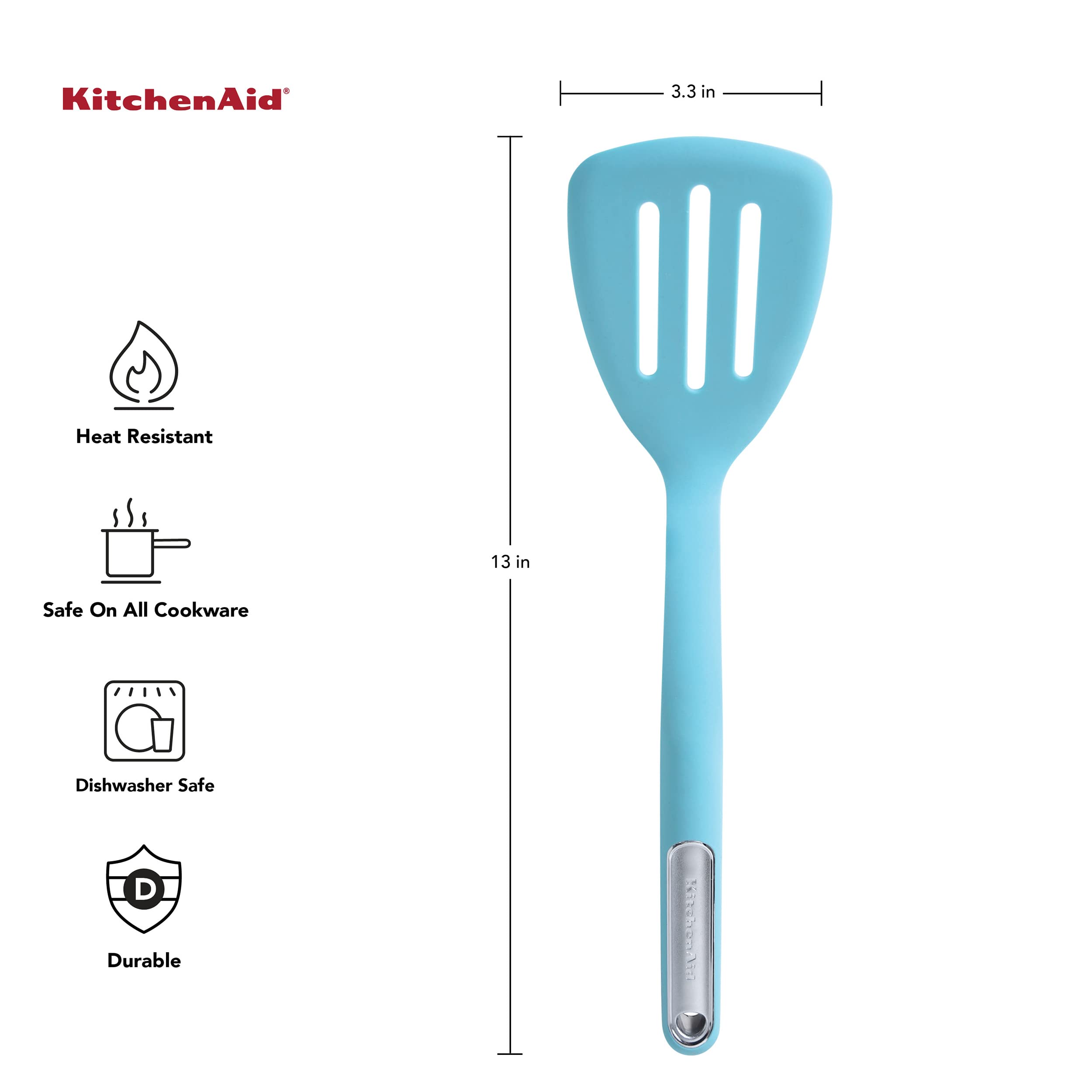 KitchenAid Classic Slotted Turner, 13.5 inches, Aqua