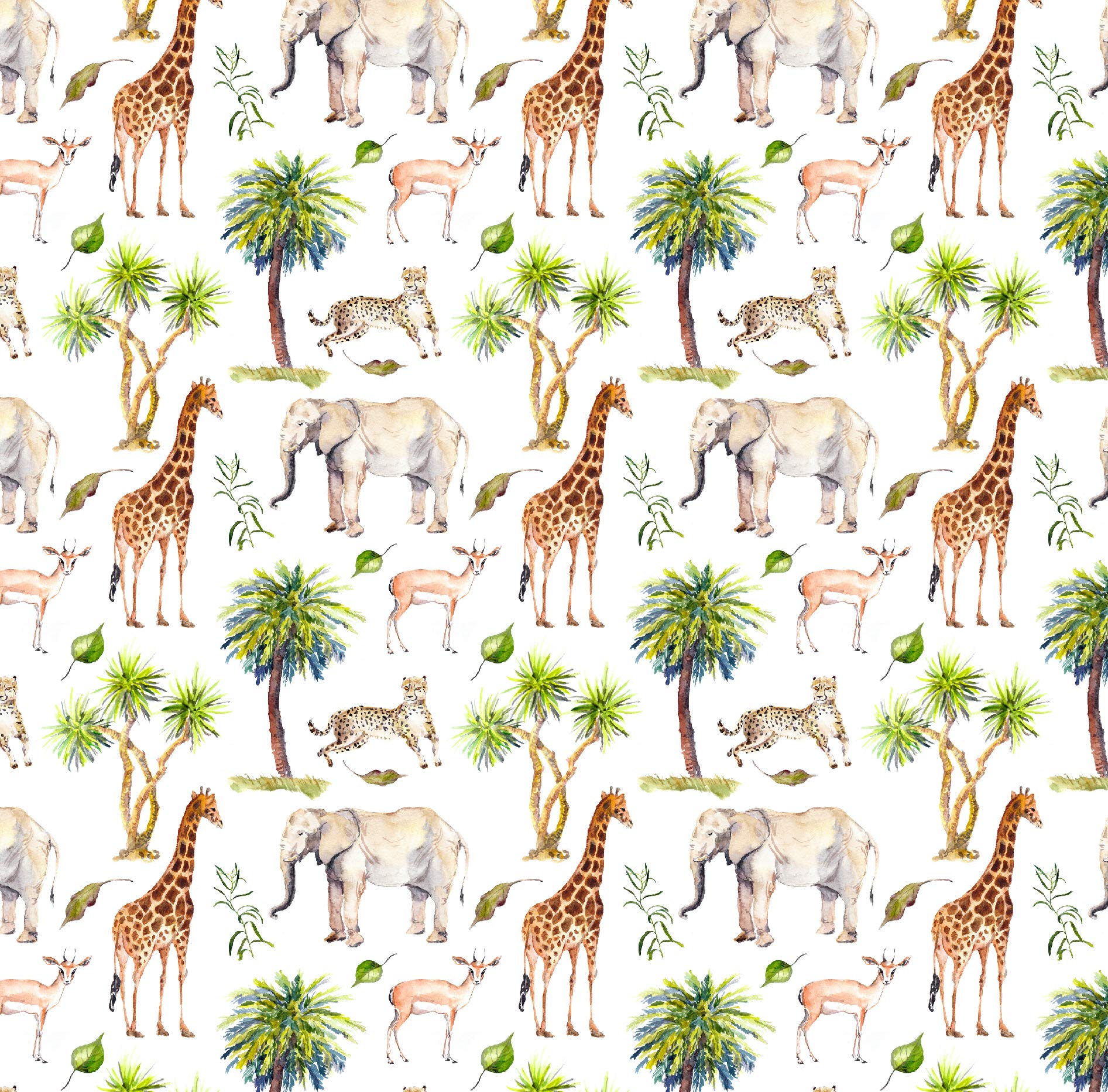 Stesha Party Safari Wrapping Paper Jungle Birthday Gift, Folded Flat 30 x 20 Inch, 3 Sheets