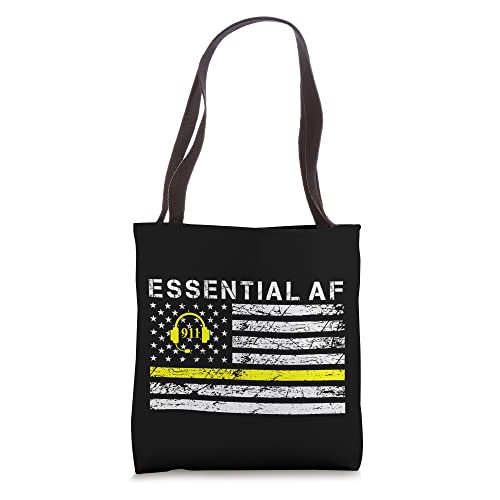 Essential AF 911 First Responder Thin Gold Line Dispatcher Tote Bag