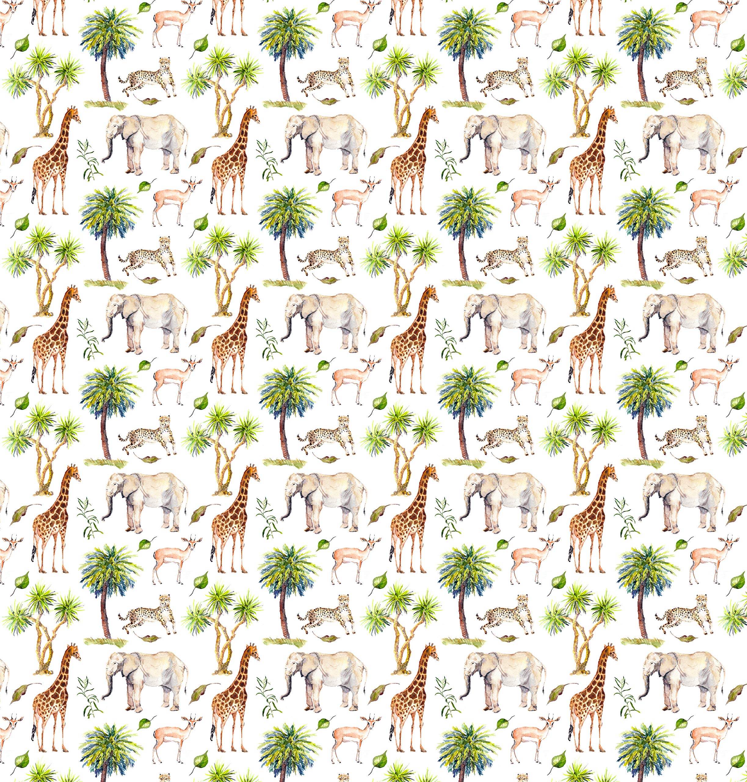 Stesha Party Safari Wrapping Paper Jungle Birthday Gift, Folded Flat 30 x 20 Inch, 3 Sheets