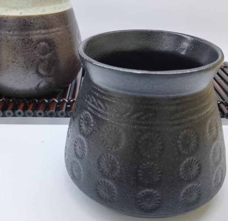 123Arts Ceramic Utensil Holder Relief Flower Cooking Utensil Caddy Organizer