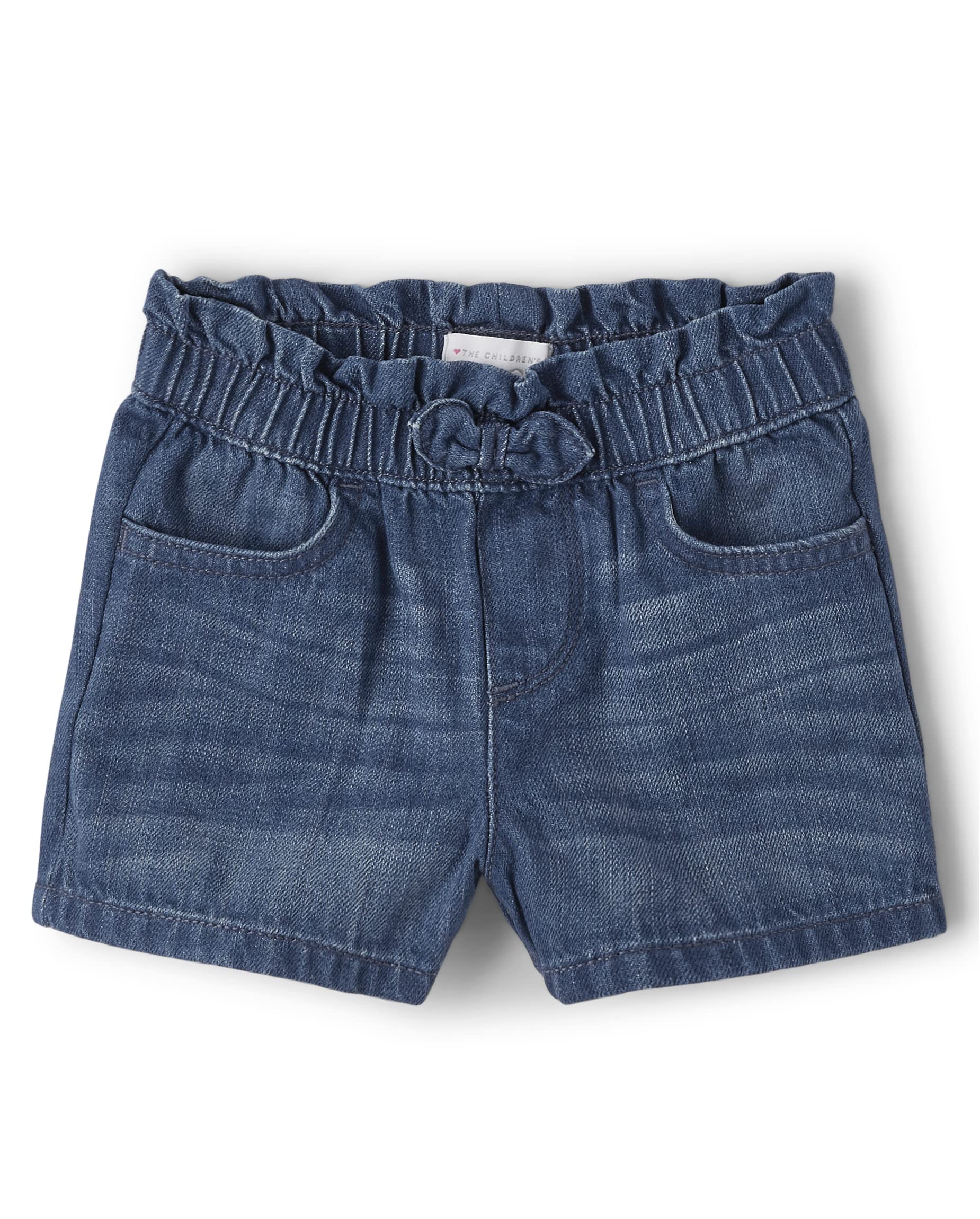 The Children's Place,And Toddler Girls Denim Shortie Shorts,Baby-Girls,Rose Wash,9-12 Months