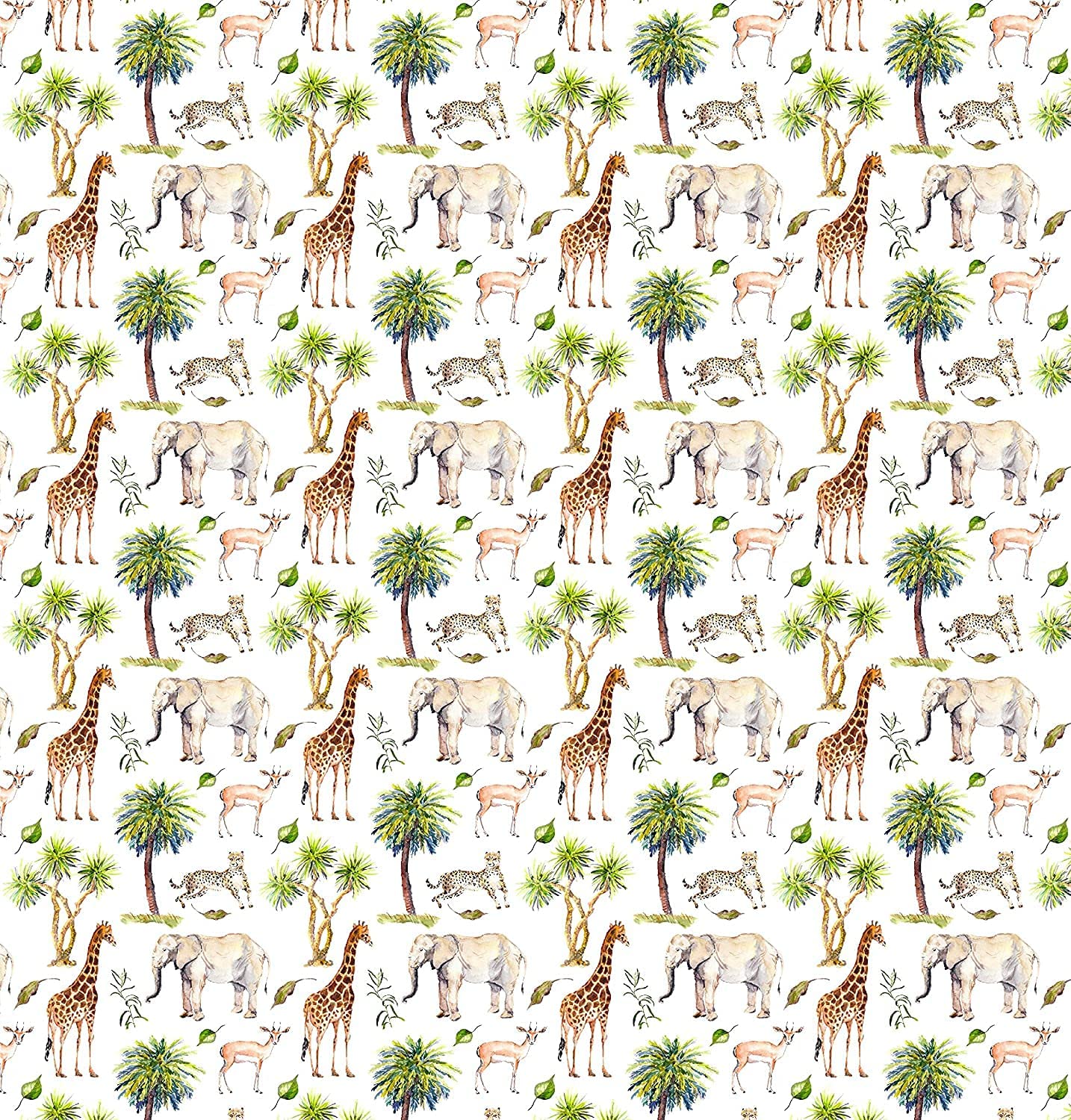 Stesha Party Safari Wrapping Paper Jungle Birthday Gift, Folded Flat 30 x 20 Inch, 3 Sheets