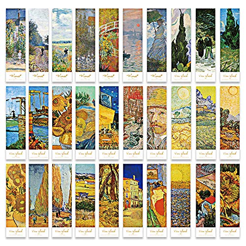 Van Gogh Monet Masterpiece Bookmarks for Women Men Kids Boys Girls Children Teens