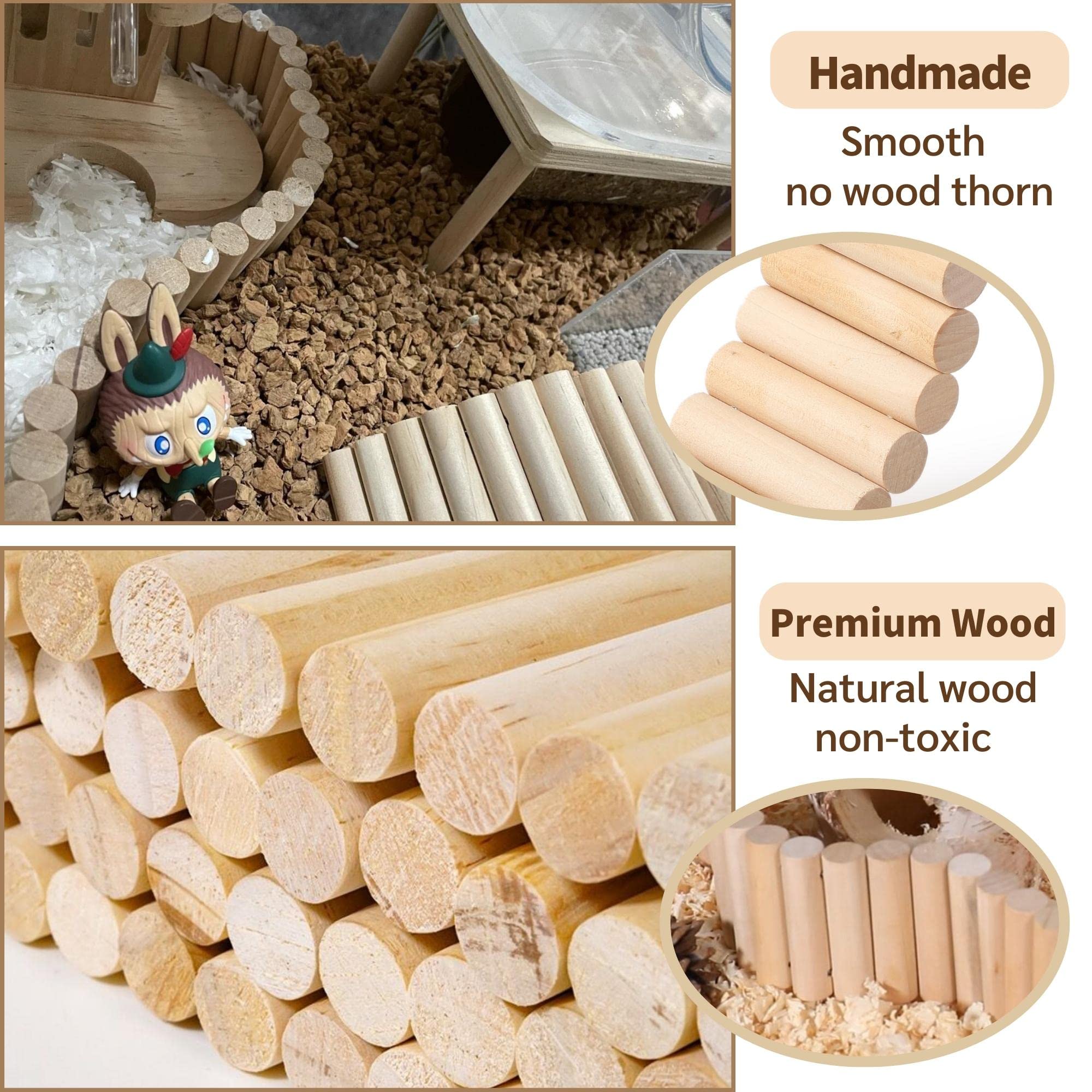 JanYoo Rat Toys Hamster Suspension Bridge Wooden Ladder Gerbil Sugar Glider Cage Accessories Small Animal Ramp Bendable