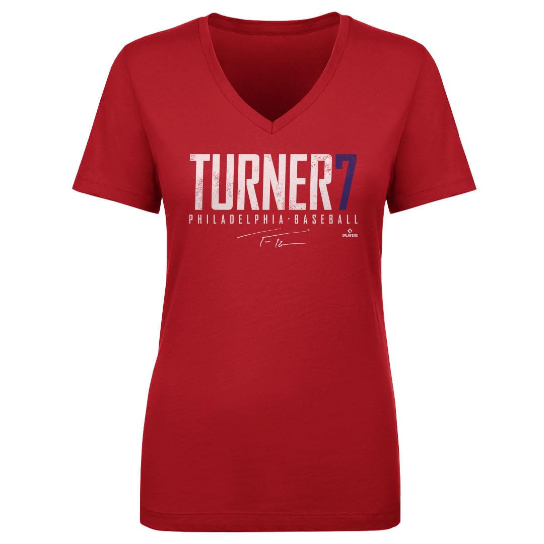 500 LEVEL Trea Turner Shirt for Women (Women's V-Neck, XX-Large, Red) - Trea Turner Philadelphia Elite WHT