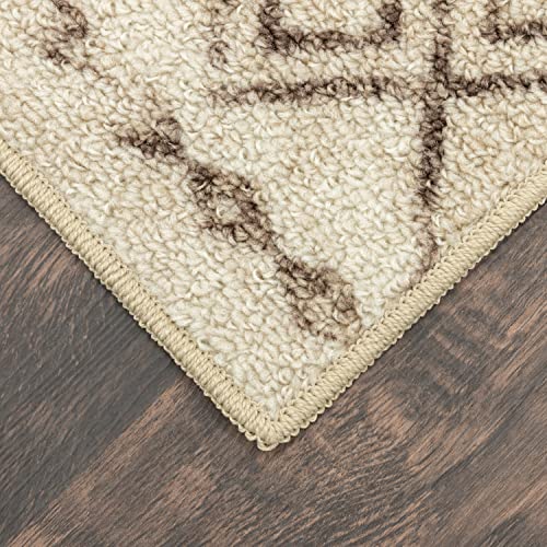 Maples Rugs Alessia Moroccan Trellis Kitchen Rugs Non Skid Accent Area Carpet [Made in USA], Neutral, 2'6" x 3'10"
