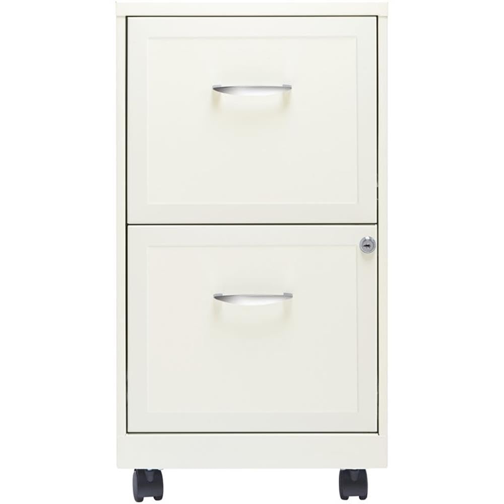 Scranton & Co 2 Drawer Steel Mobile File Cabinet in Pure White