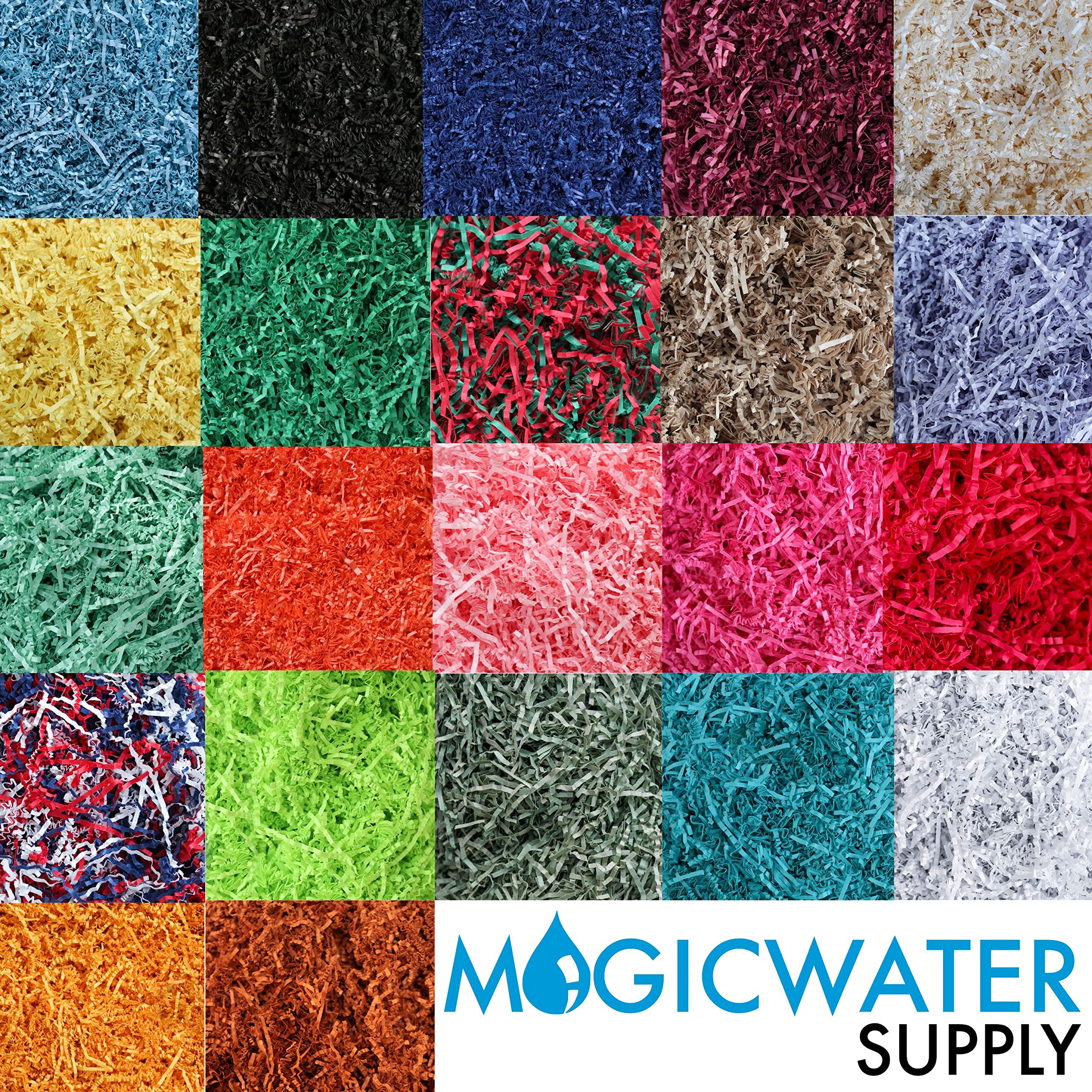"Soft & Thin" Cut Crinkle Paper Shred Filler (1 LB) for Gift Wrapping & Basket Filling - Black | MagicWater Supply