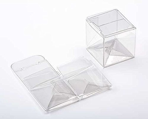 2x2x2 Clear Gift Boxes | Clear Plastic Boxes for Holiday Christmas Weddings Parties | Square Cube Party Favor Boxes for Ornaments Gifts Candy Cookies Cupcakes Packaging With Lids | ClearBags Food Safe PLB104 | 25 Boxes