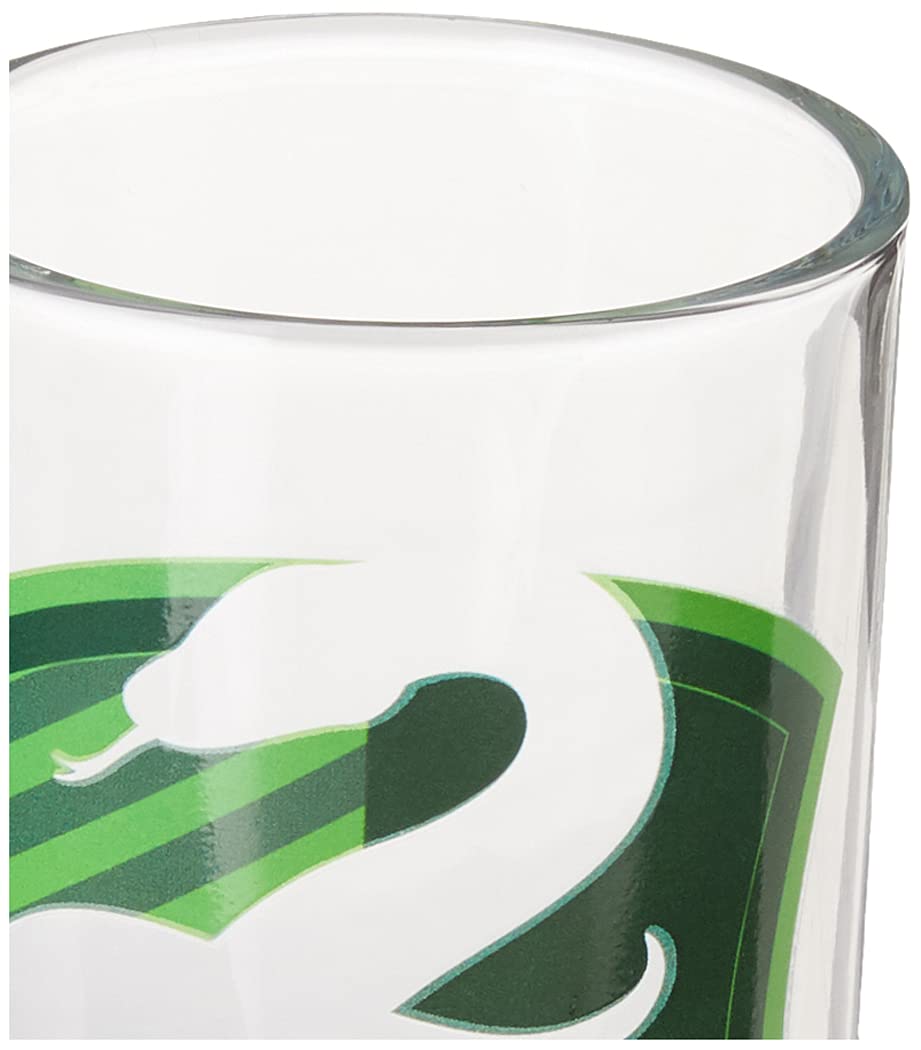Silver Buffalo Harry Potter Hogwarts House Crests Silo Stripes 4-Pack Tumbler Glass Set, 10-Ounces