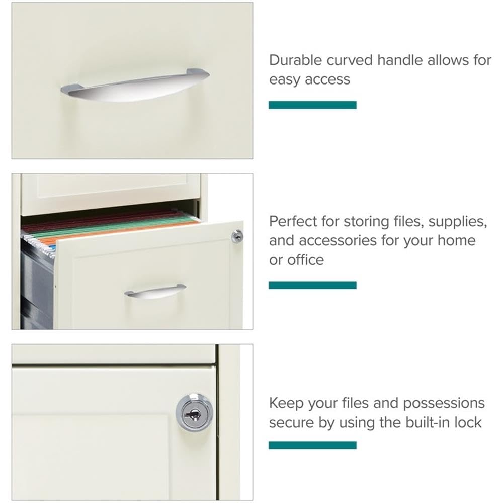 Scranton & Co 2 Drawer Steel Mobile File Cabinet in Pure White