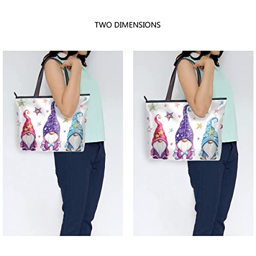 Magic Gnomes with Stars Handbags for Women Tote Bag Large Capacity Top Handle Shopper Shoulder Bag