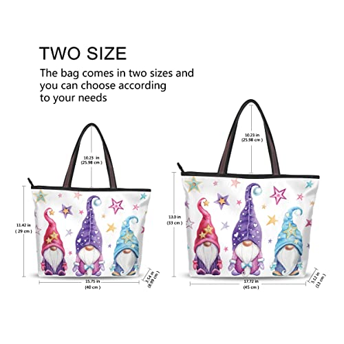 Magic Gnomes with Stars Handbags for Women Tote Bag Large Capacity Top Handle Shopper Shoulder Bag